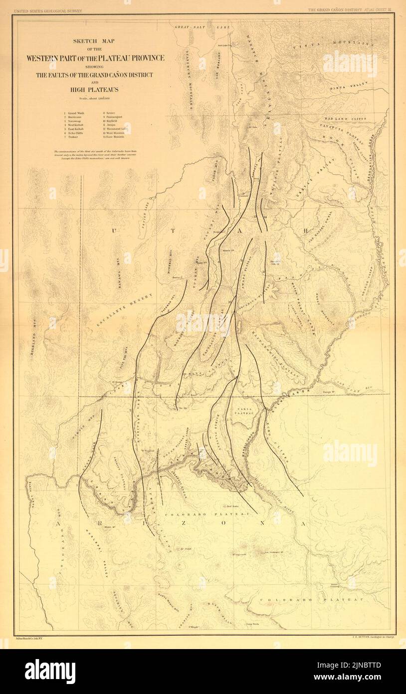 Tertiary history of the Grand cañon district, with atlas Stock Photo ...