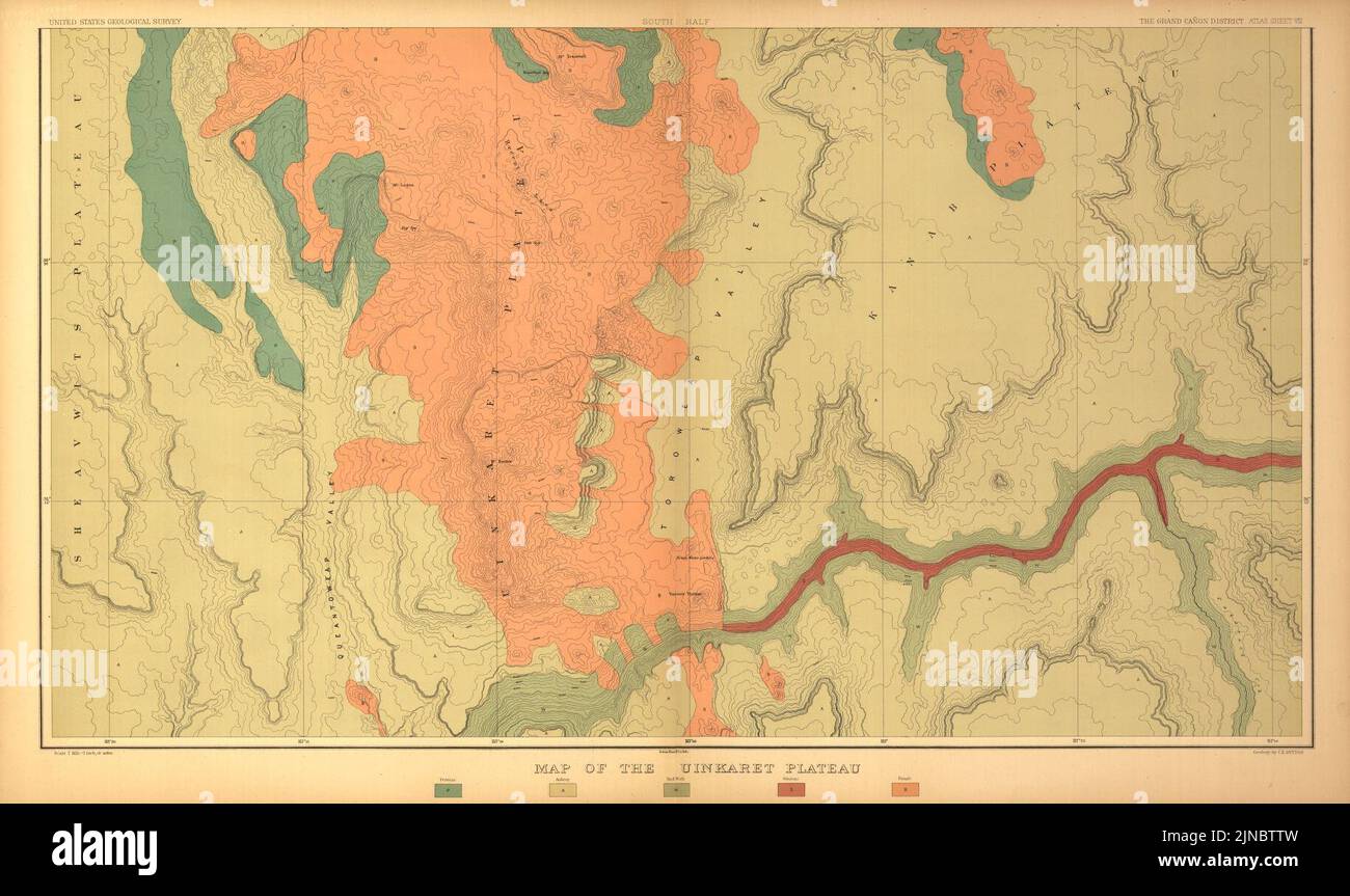 Tertiary history of the Grand cañon district, with atlas Stock Photo ...