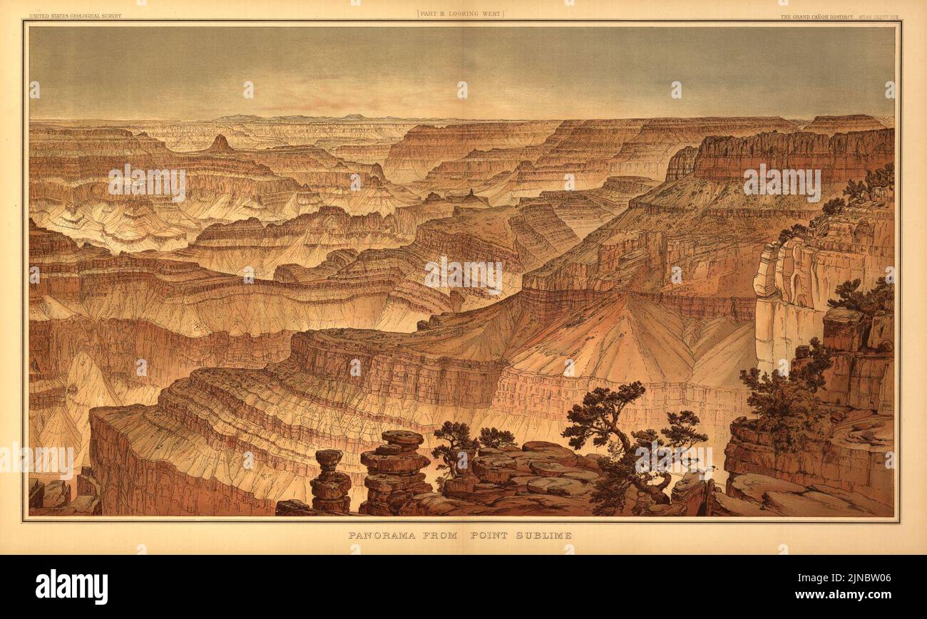 Tertiary history of the Grand cañon district, with atlas Stock Photo ...