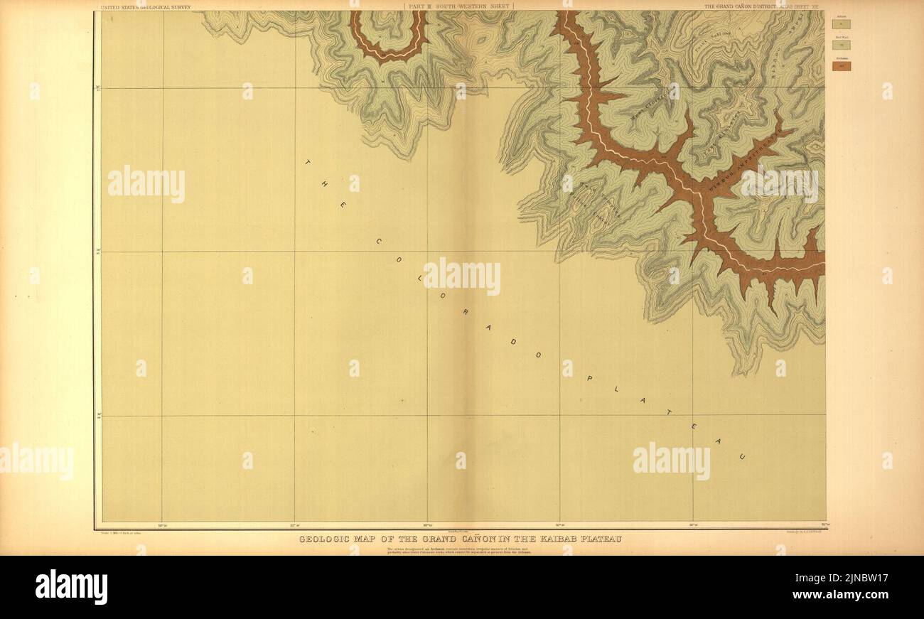 Tertiary history of the Grand cañon district, with atlas Stock Photo ...