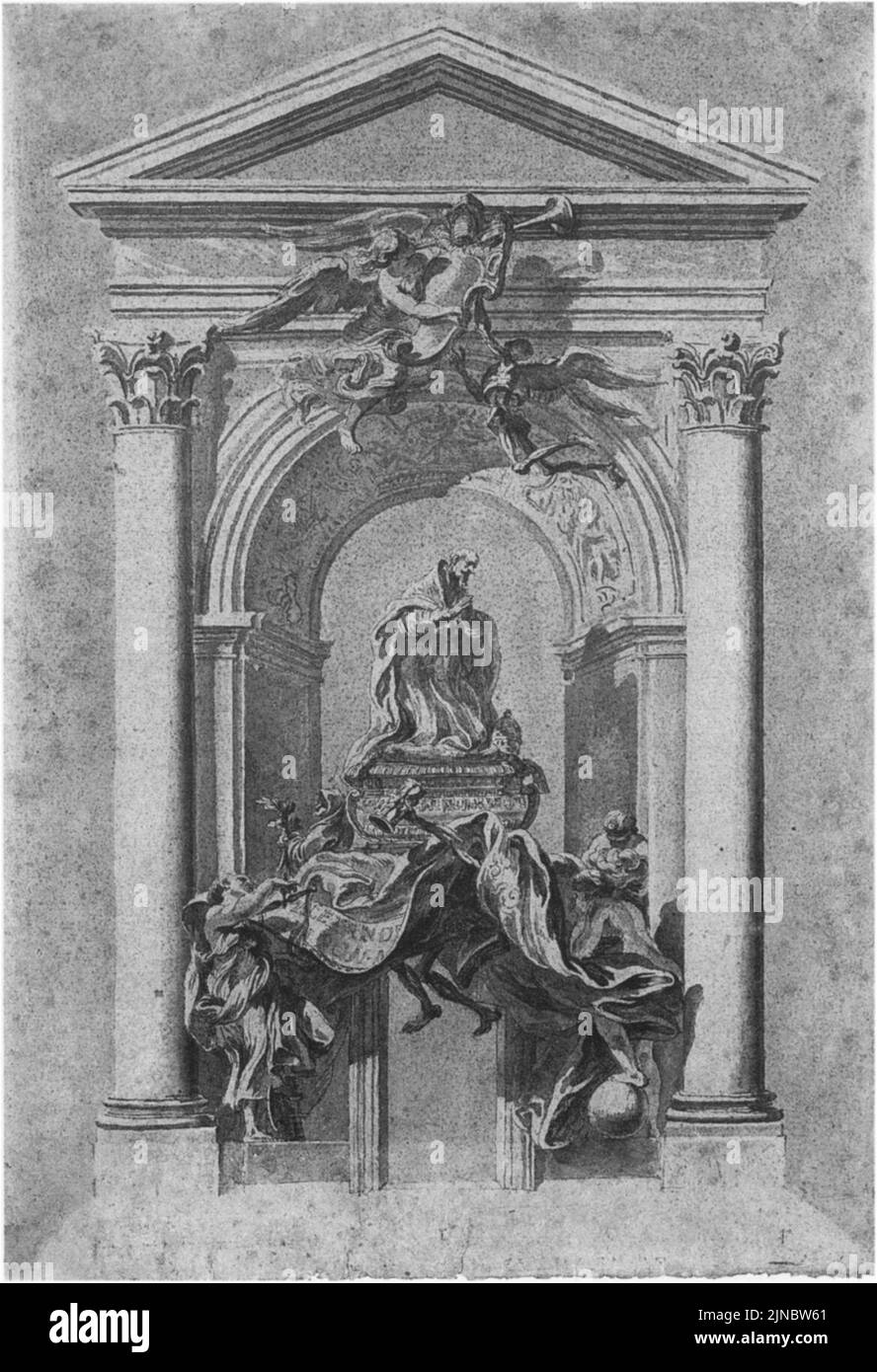Terzo disegno noto per la tomba di Alessandro VII, Bernini Stock Photo ...