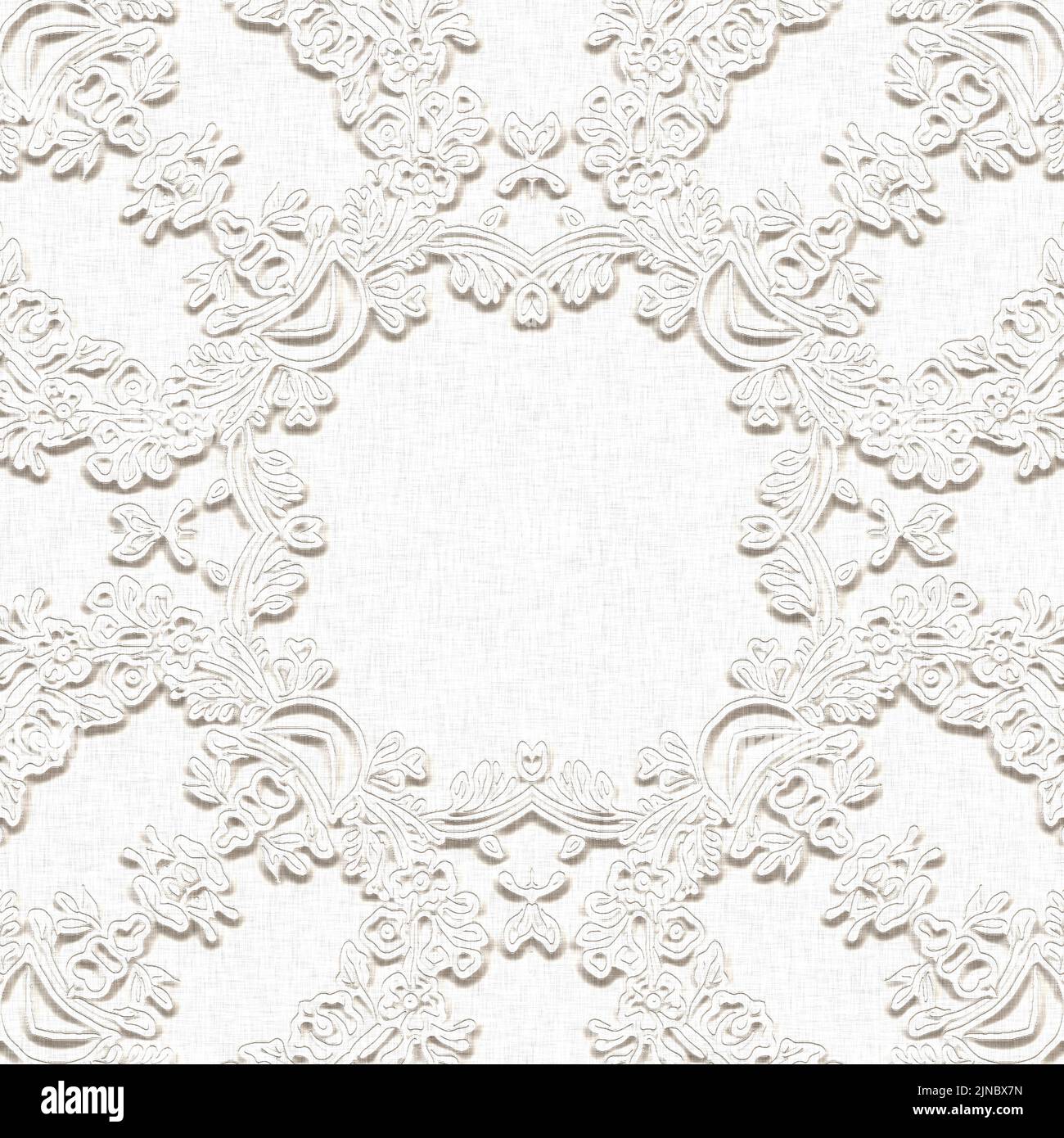 White on White linen lace effect background. Minimal stylish wedding ...