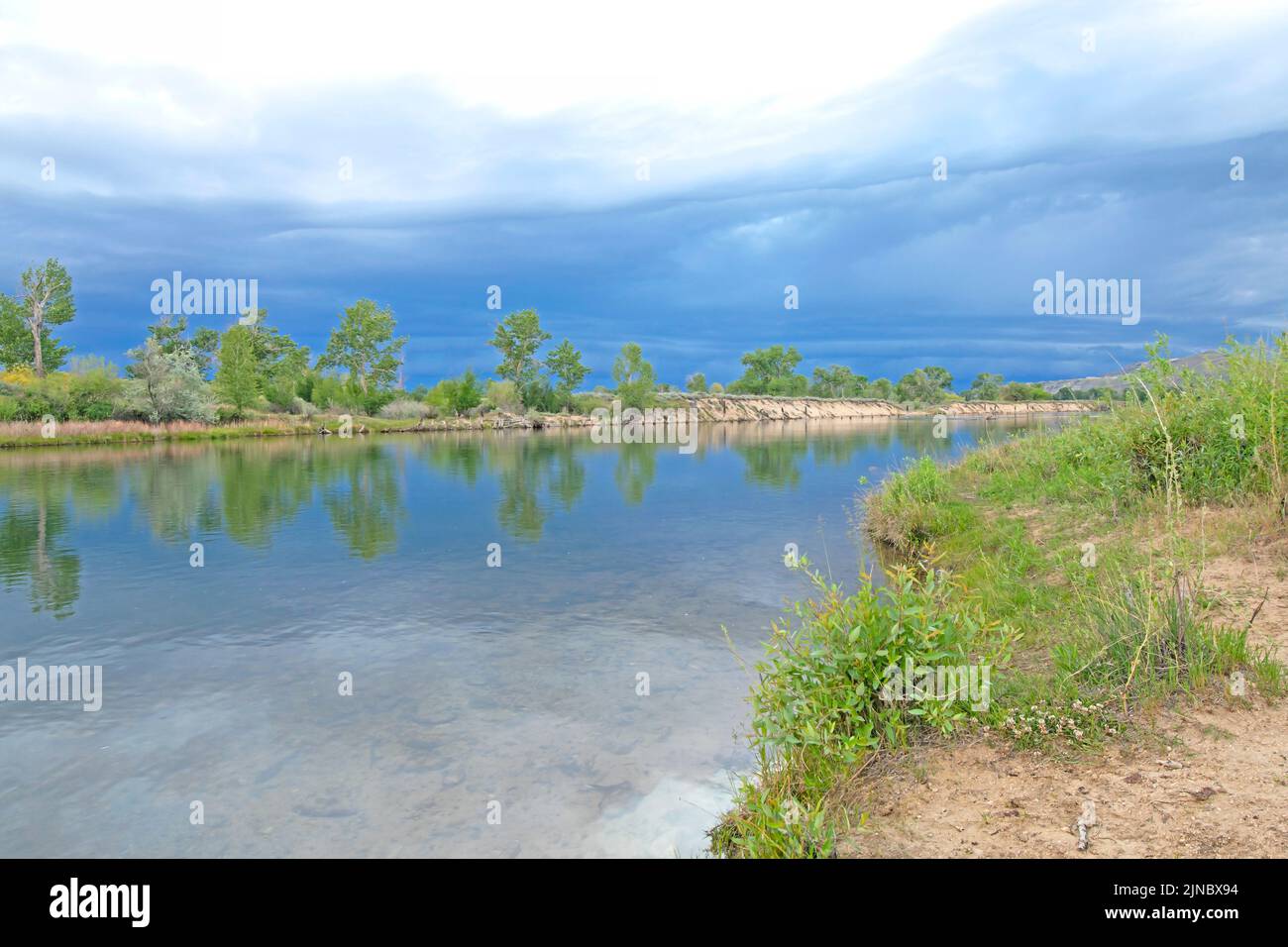 Boise River view in Idaho along the Greenway Stock Photo - Alamy