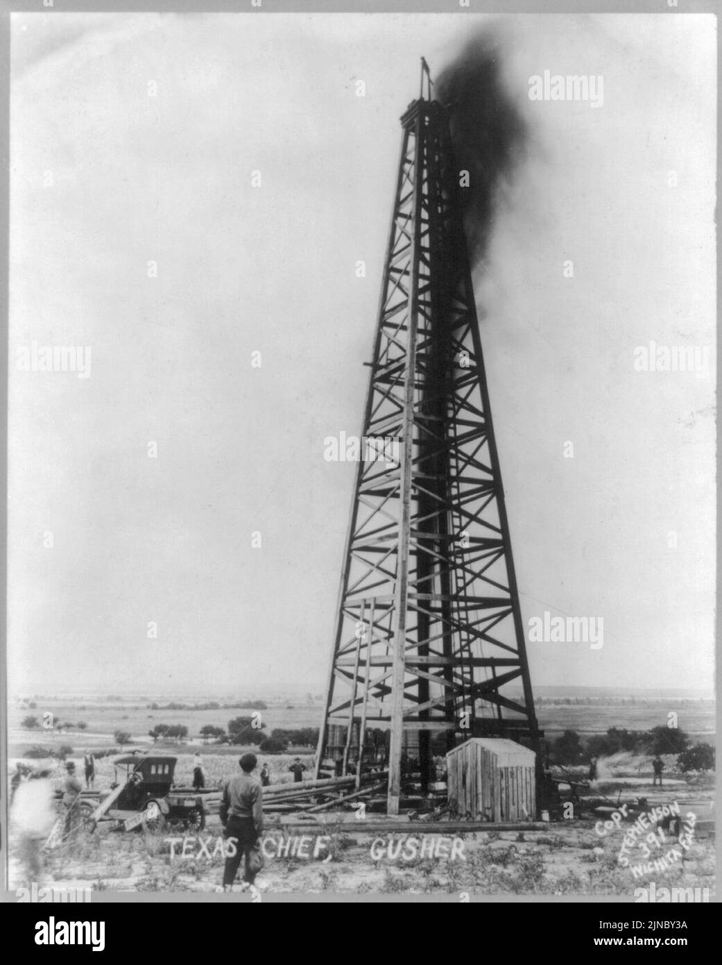 Texas oil wells; Texas Chief gusher Stock Photo - Alamy