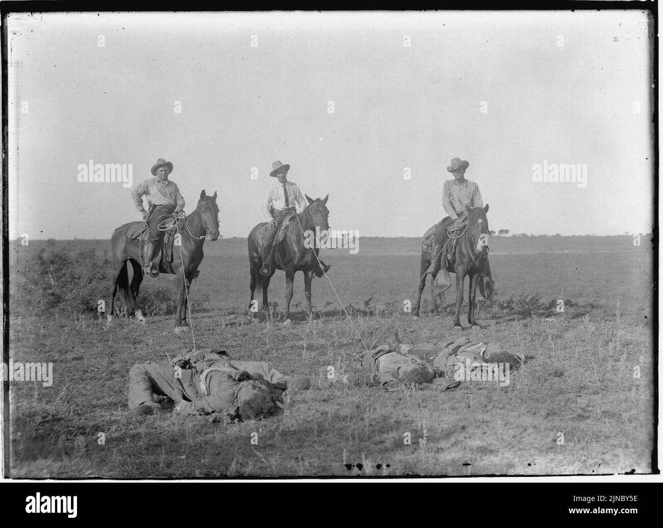 Texas Rangers pose on a South Texas ranch in 1915 after one of their ...