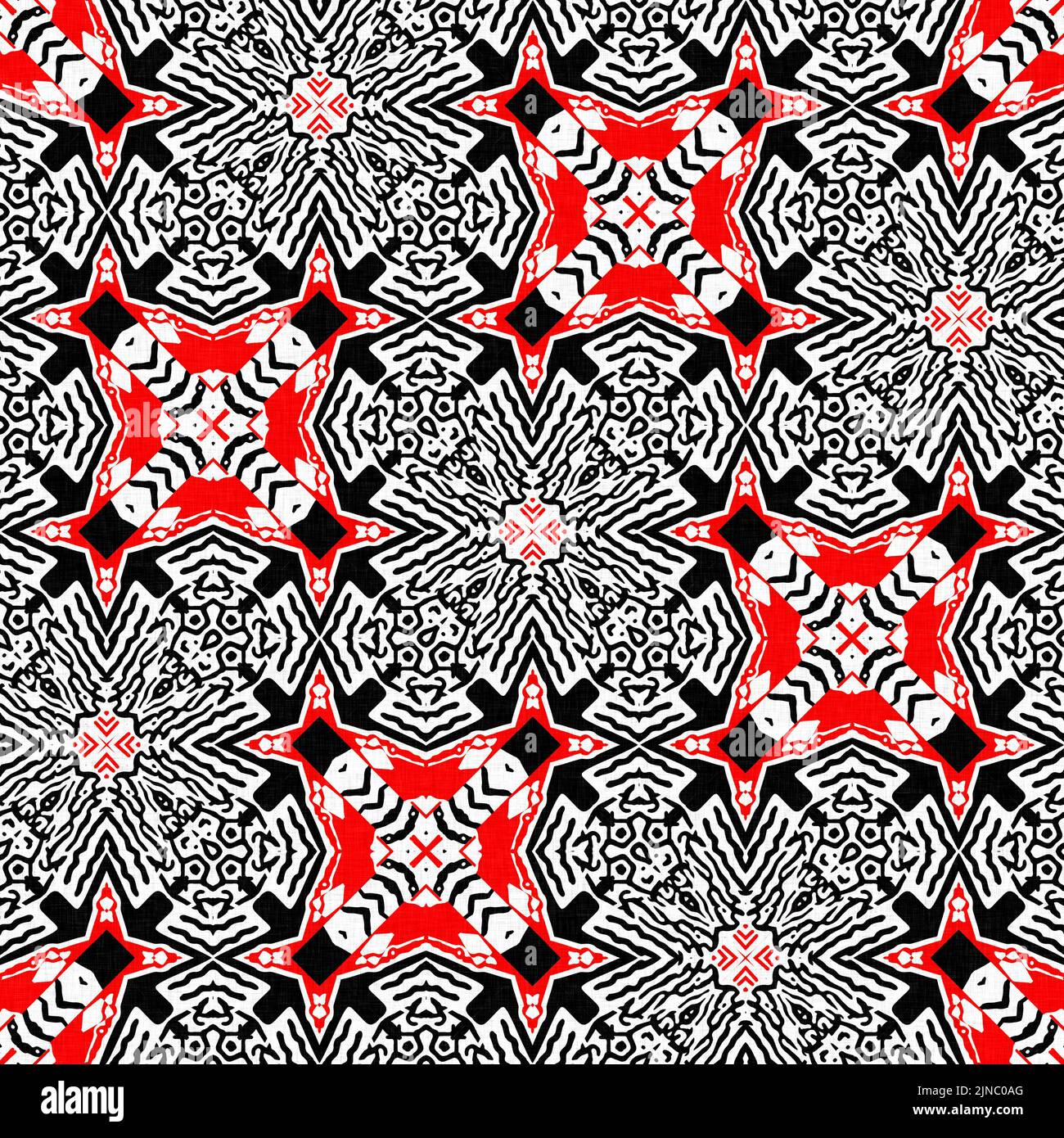 Red black seamless arabesque mosaic bandana pattern. Modern masculine ...
