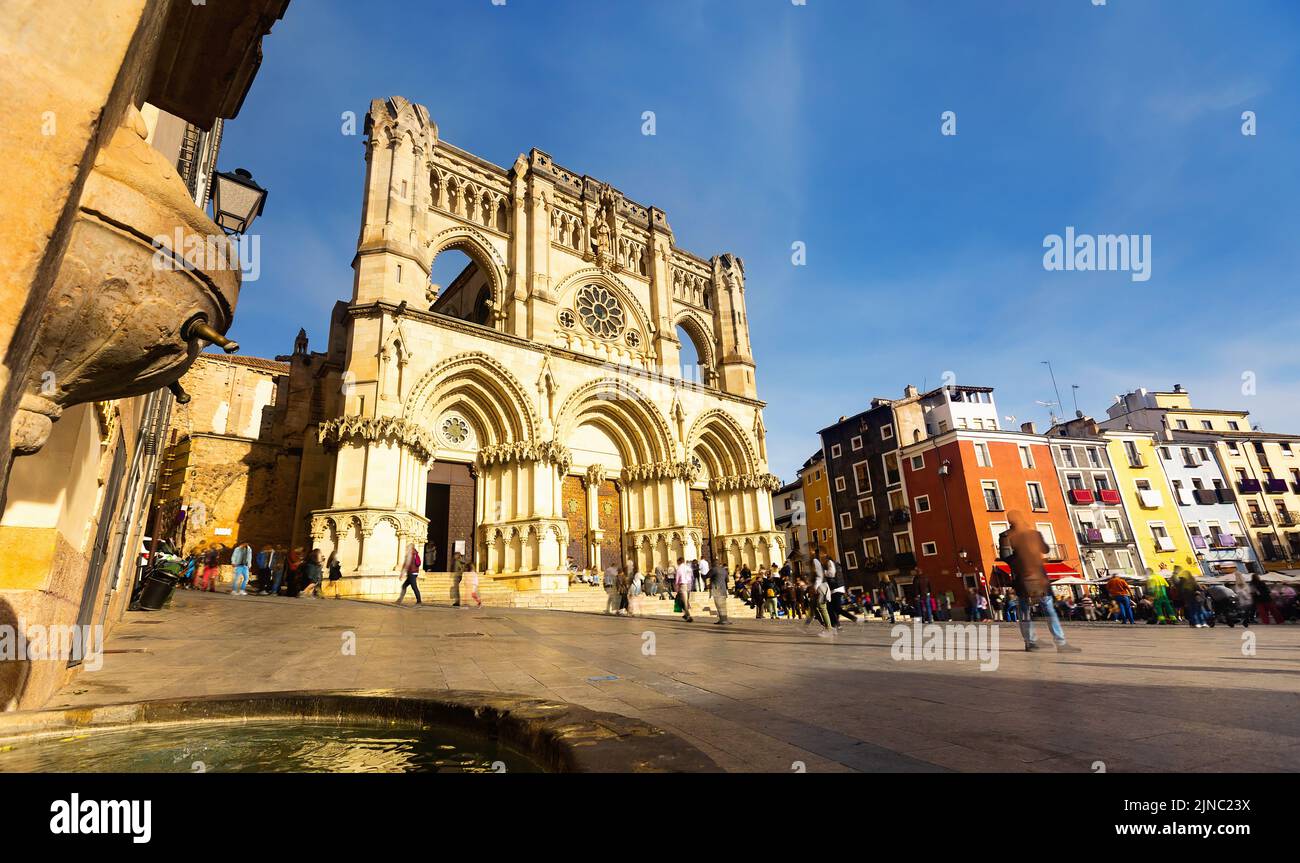 Cityscape with a view of the Cathedral in Cuenca Stock Photo - Alamy