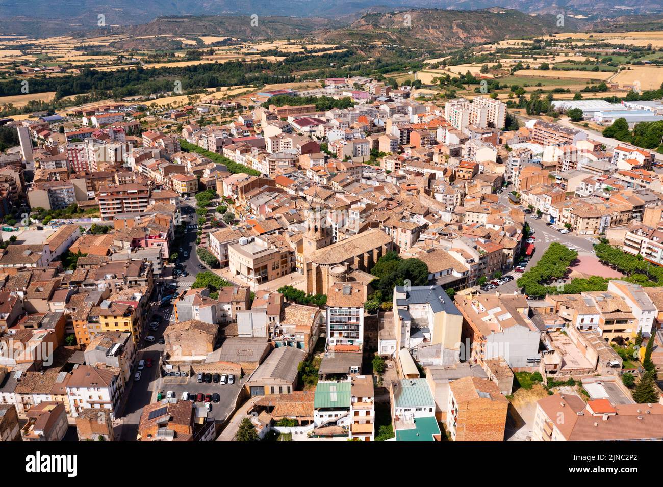 Drone photo of Spanish town Tremp Stock Photo - Alamy
