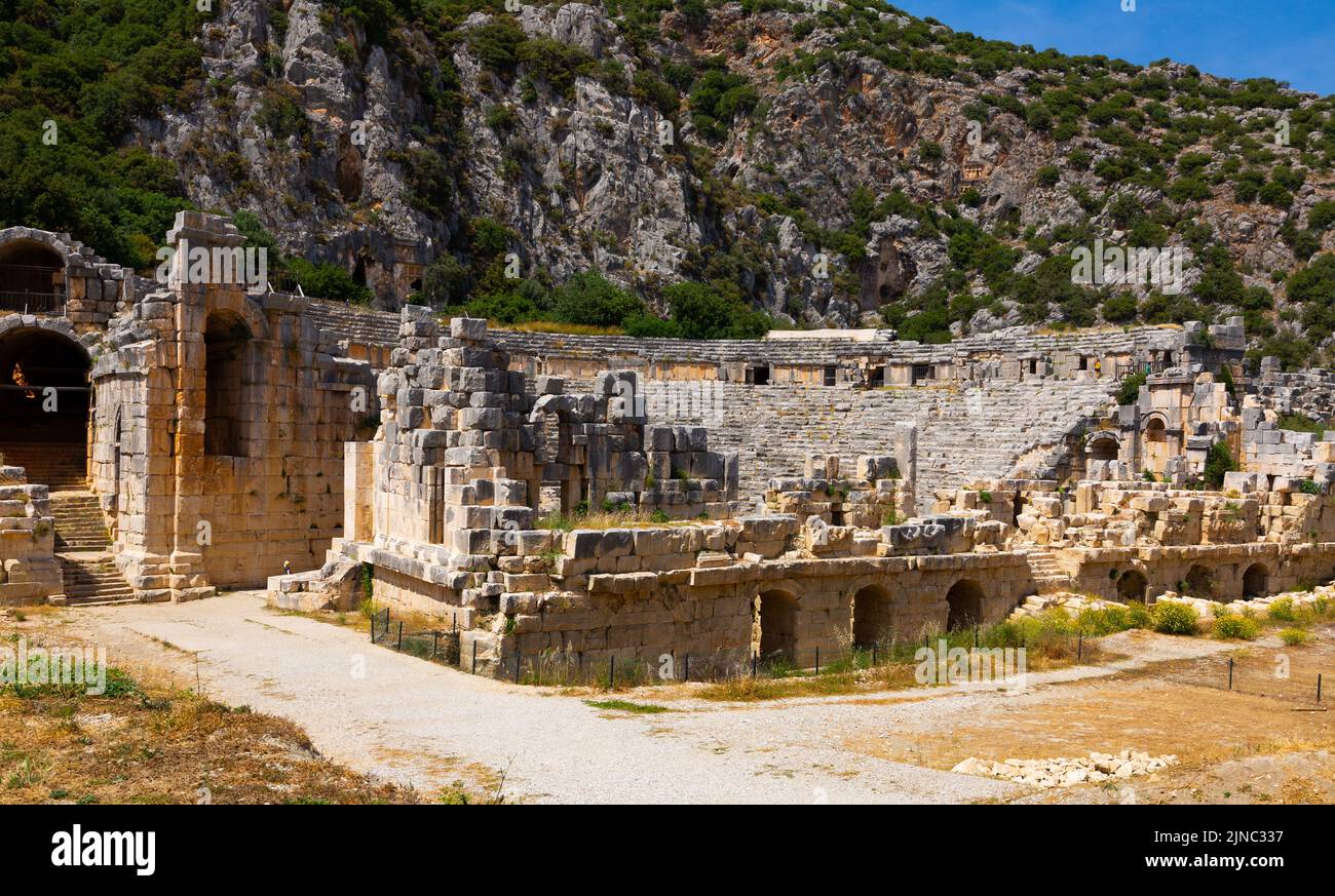 Remains of theatre in ancient city Myra Stock Photo - Alamy