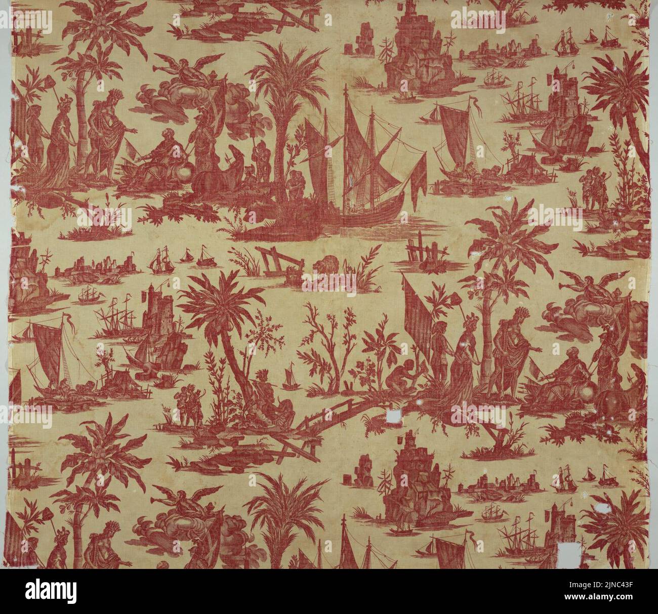 Textile, Hommage d l'Amerique a France, 1785 Stock Photo - Alamy