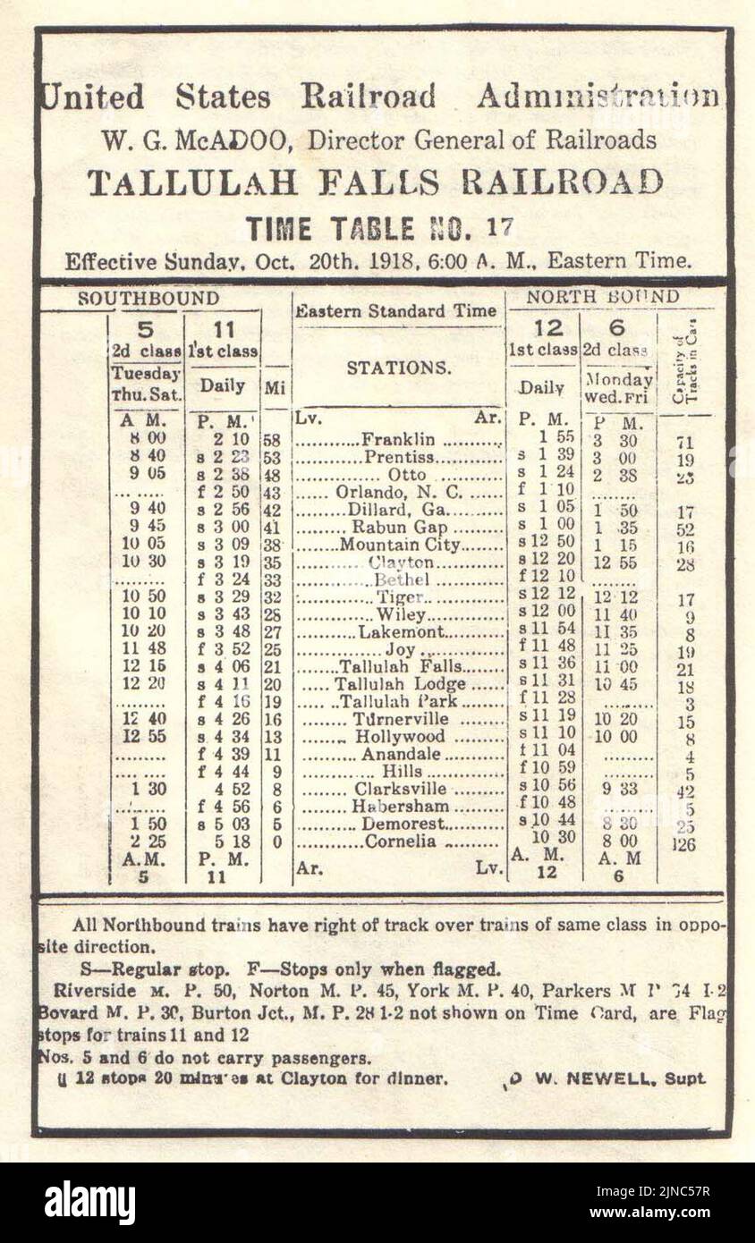 Tfr timetable no17 Stock Photo - Alamy