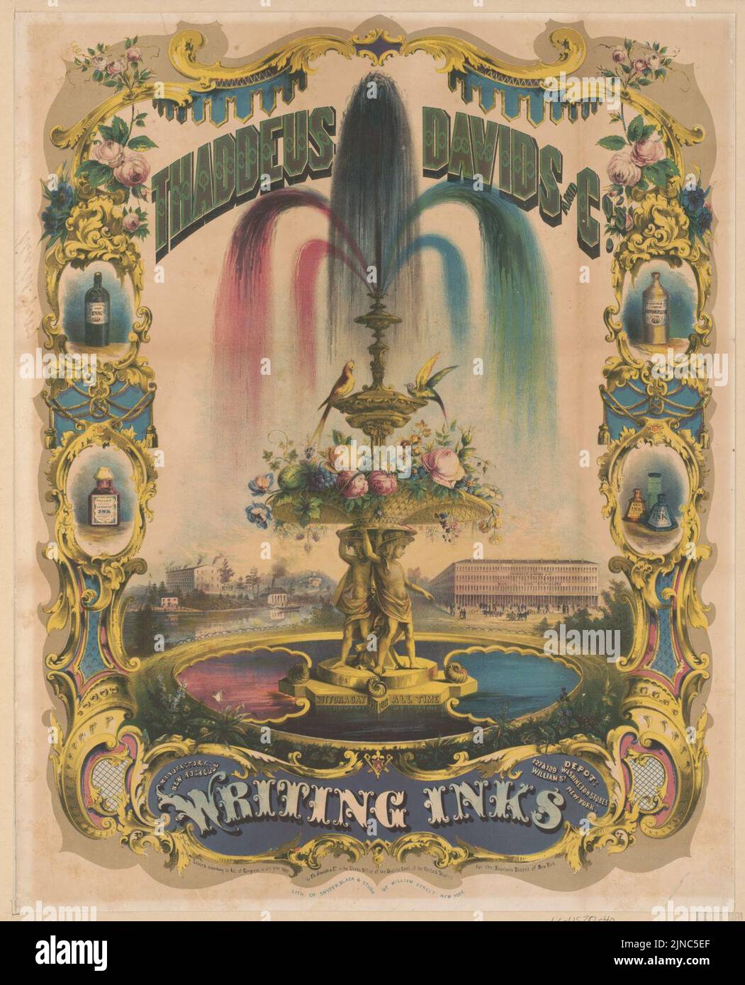 Thaddeus Davids and Cos. writing inks - lith. of Snyder, Black & Sturn ...