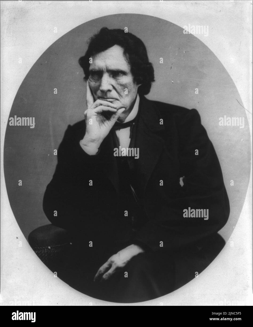 Thaddeus Stevens, 1792-1868, half length portrait, seated, facing left ...