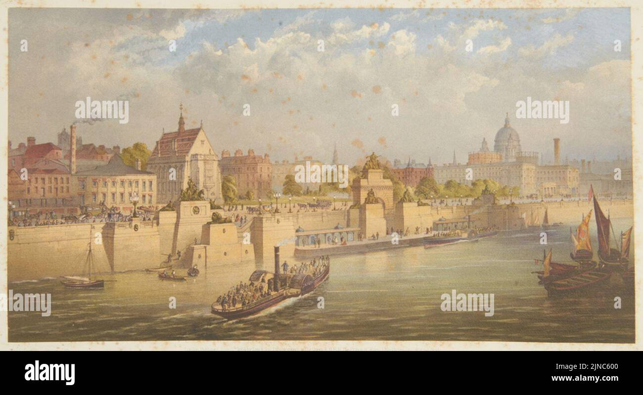 Thames Embankment. Temple Steam-Boat Pier and Landing Stairs 2923167 ...