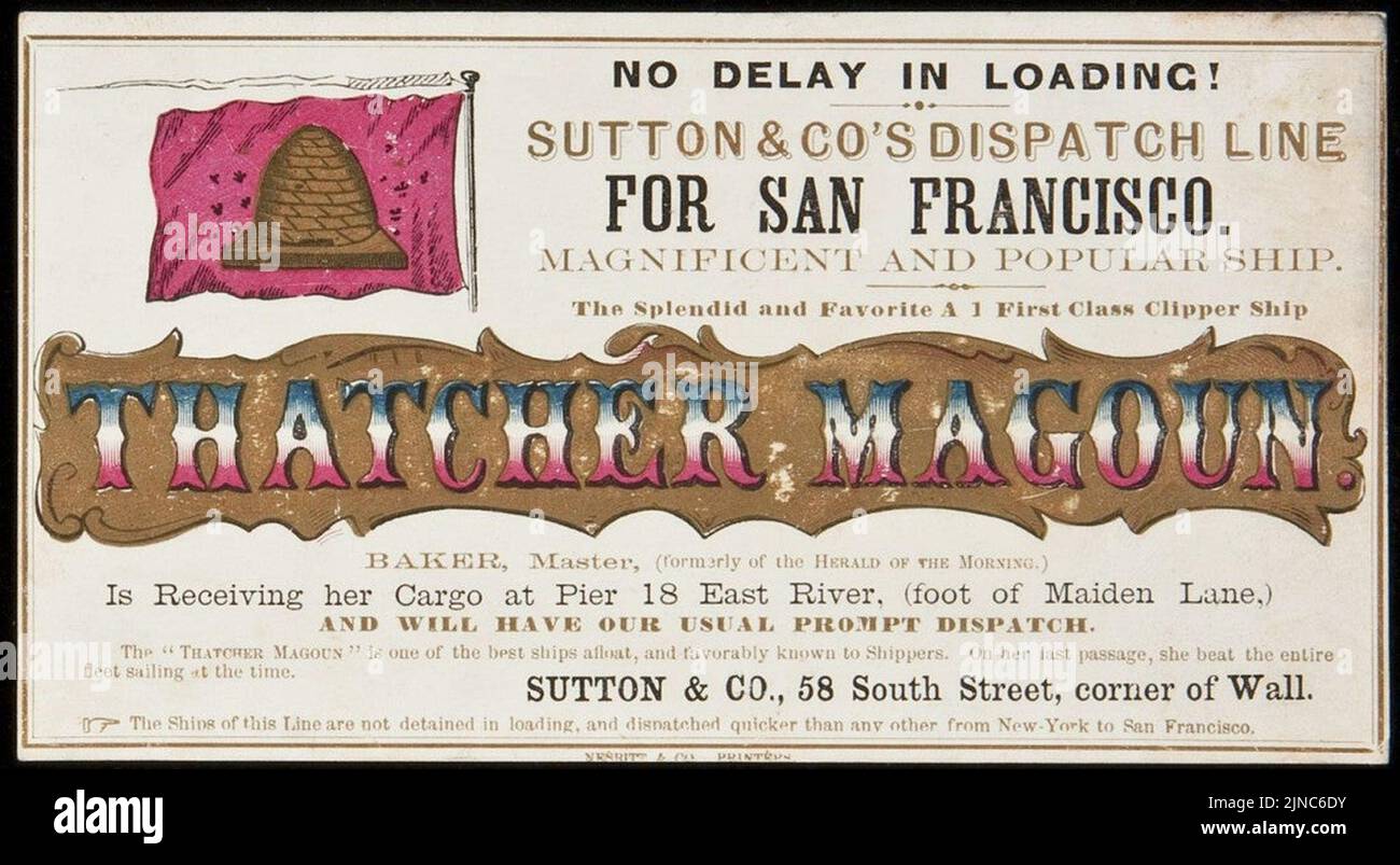 THATCHER MAGOUN, Baker Master Clipper ship sailing card Stock Photo - Alamy