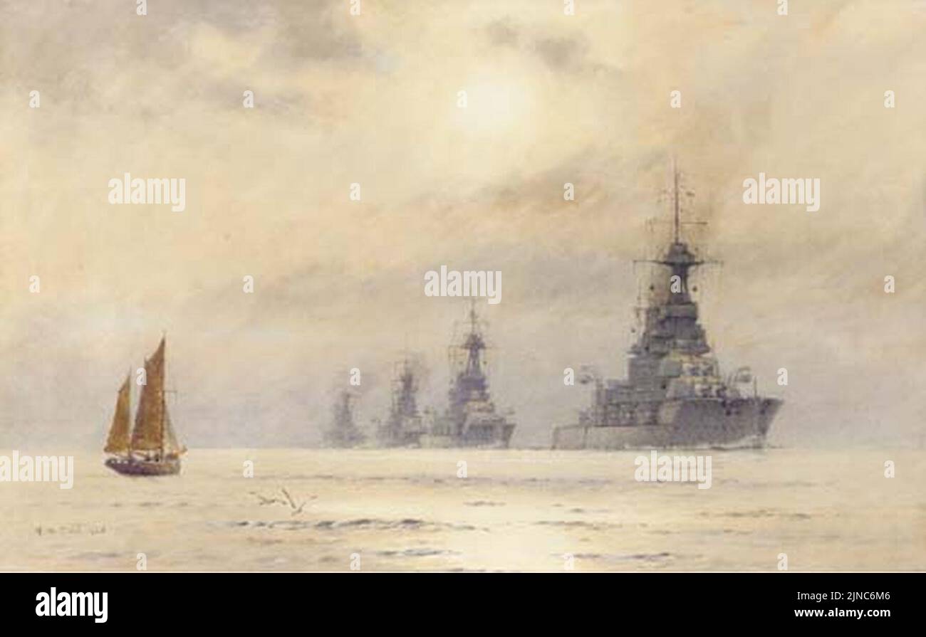 The 3rd Battle Squadron, HMS Iron Duke , HMS Empress of India, HMS ...