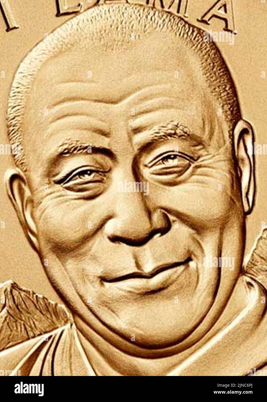 The 14th Dalai Lama of Tibet, detail, 2006 Tenzin Gyatso Congressional ...