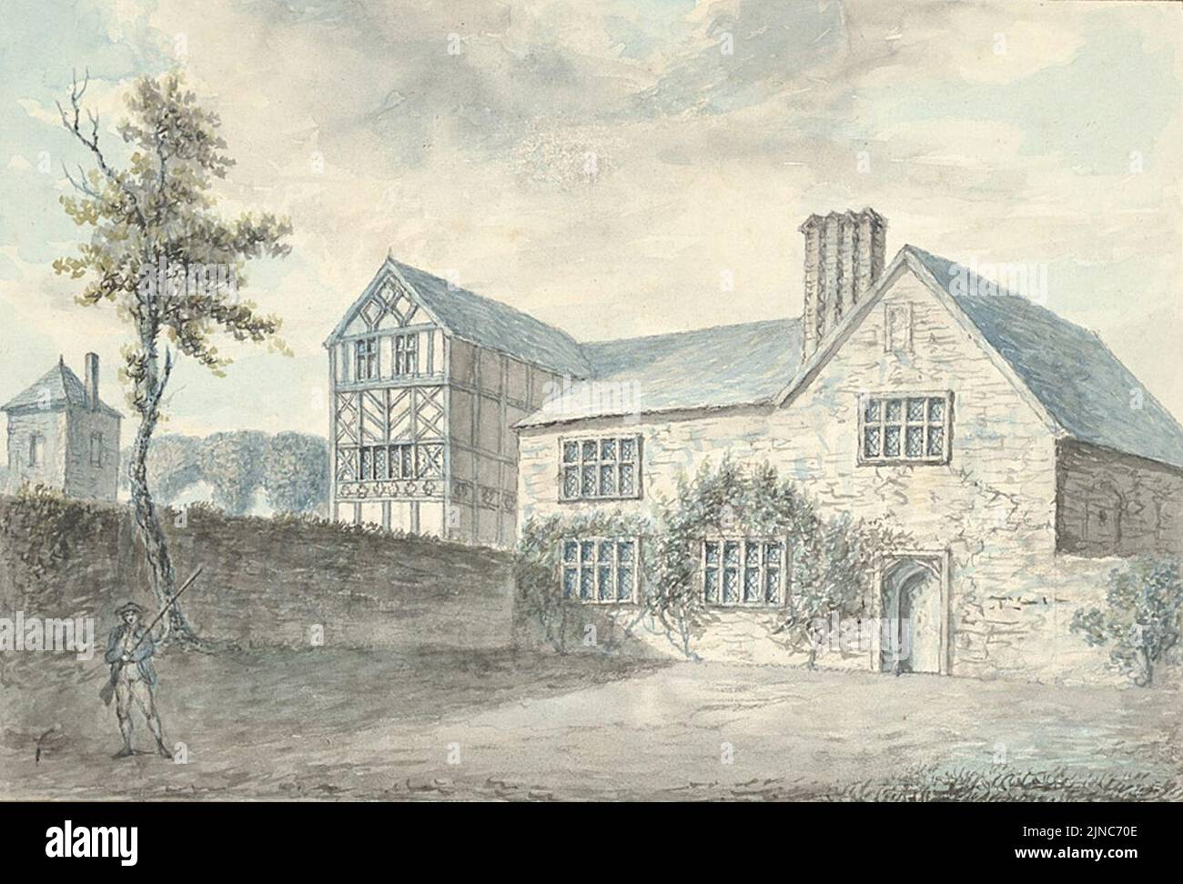 The abbots house at Alberbury, 1796 Stock Photo - Alamy