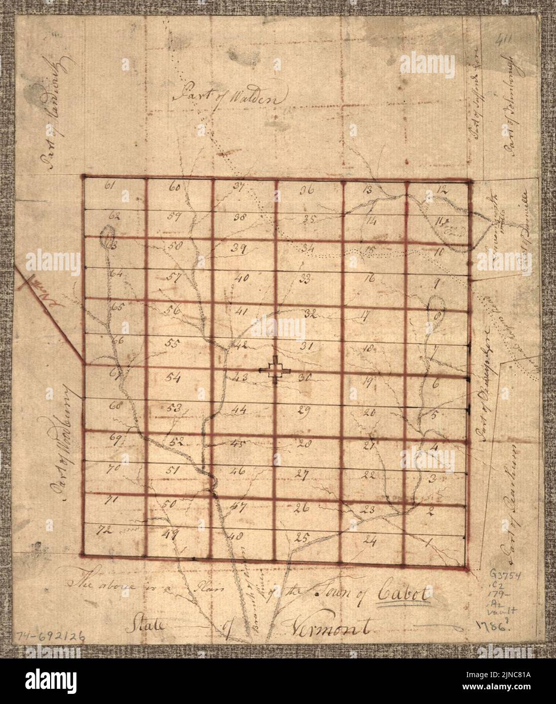 The Above is a plan of the town of Cabot, State of Vermont Stock Photo ...