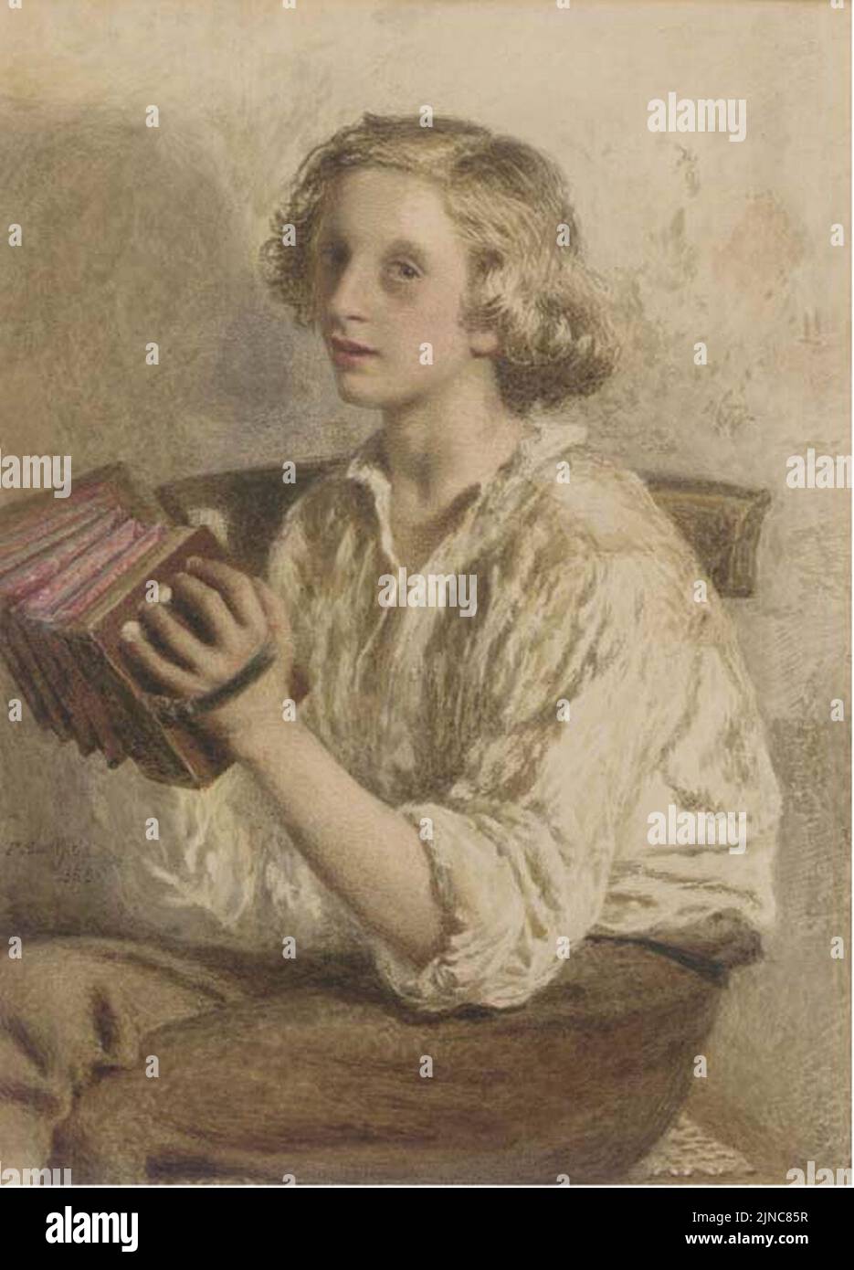 The Accordian Player - Frederick Smallfield Stock Photo - Alamy