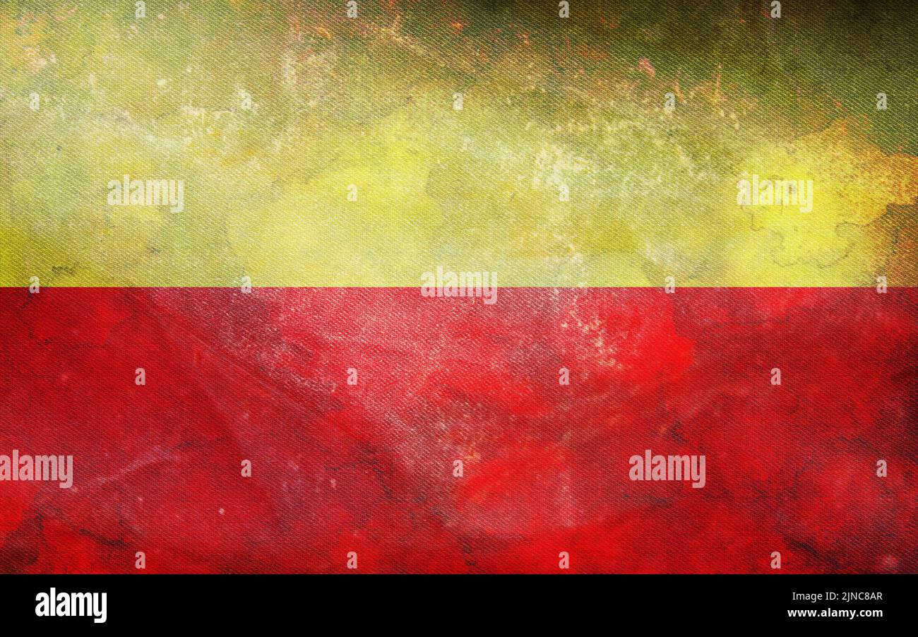 Top view of retro flag Nysa, Poland with grunge texture. Polish travel ...