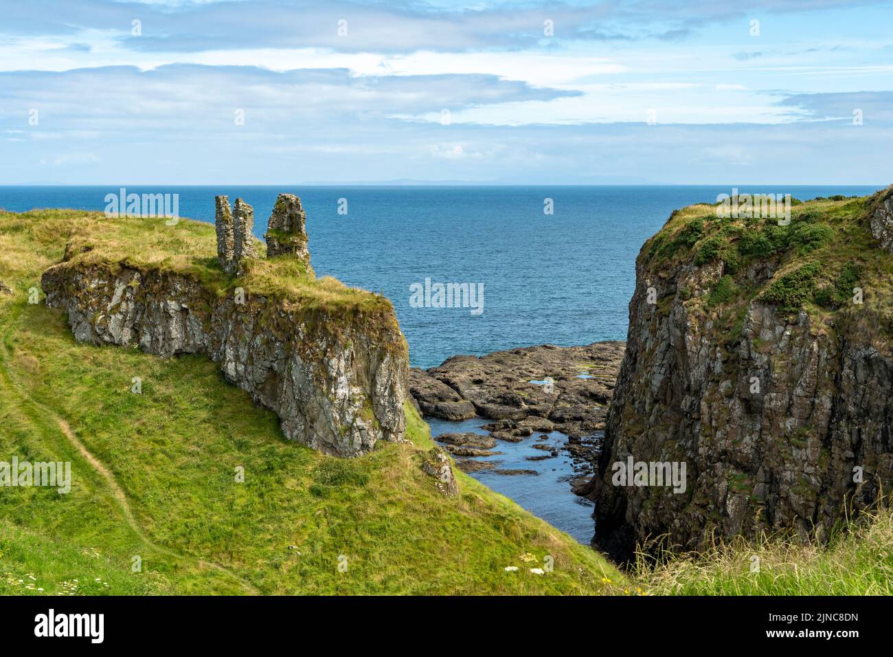 Dunseverick Castle, Dunseverick, Antrim, Northern Ireland Stock Photo ...