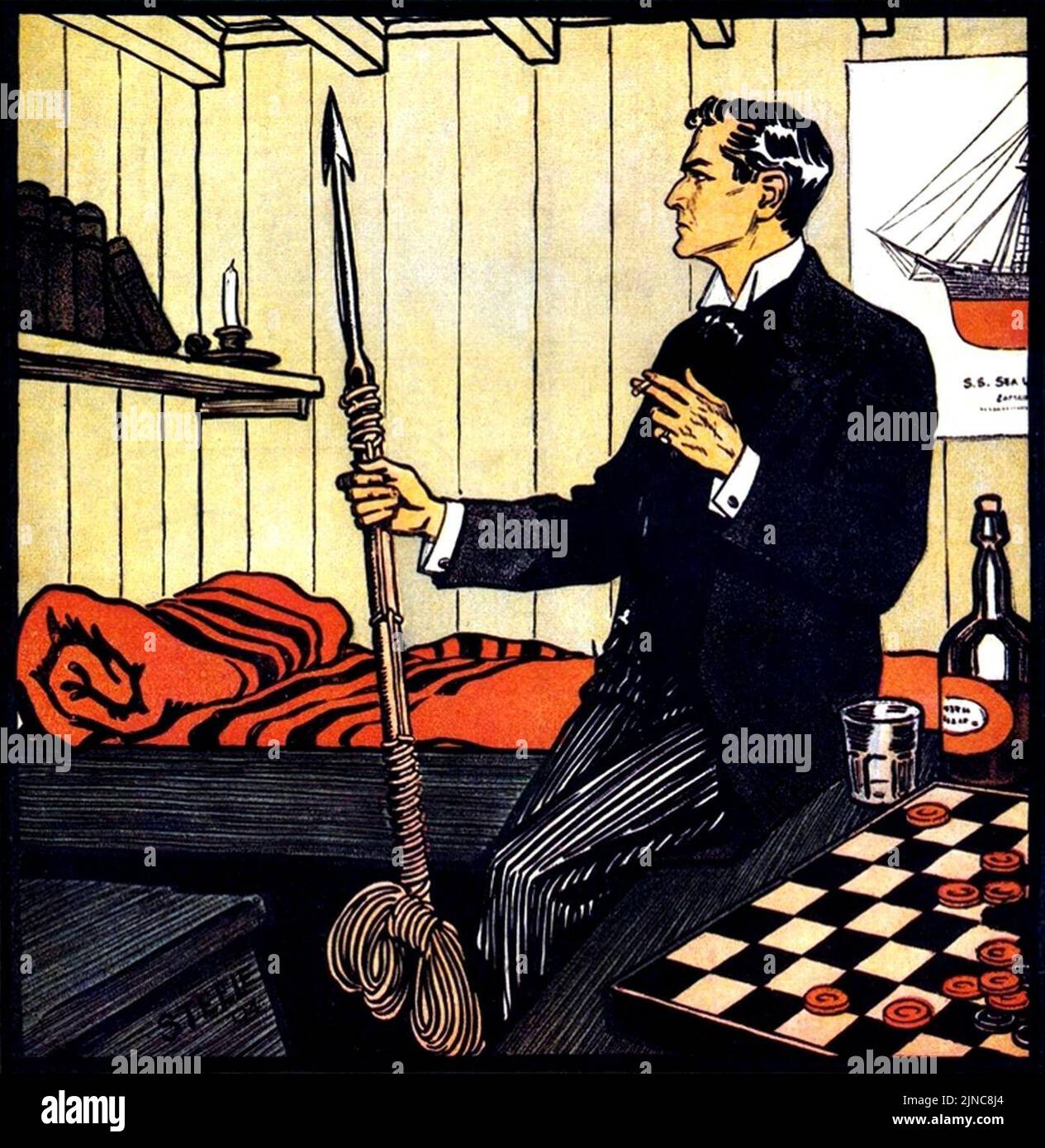 The Adventure of Black Peter by Frederic Dorr Steele 3 Stock Photo - Alamy