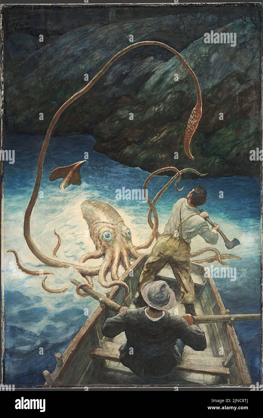 The Adventure of the Giant Squid by N. C. Wyeth Stock Photo - Alamy