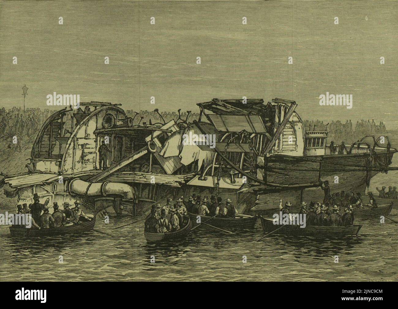 The after-part of the Princess Alice on the shore below Woolwich Stock ...