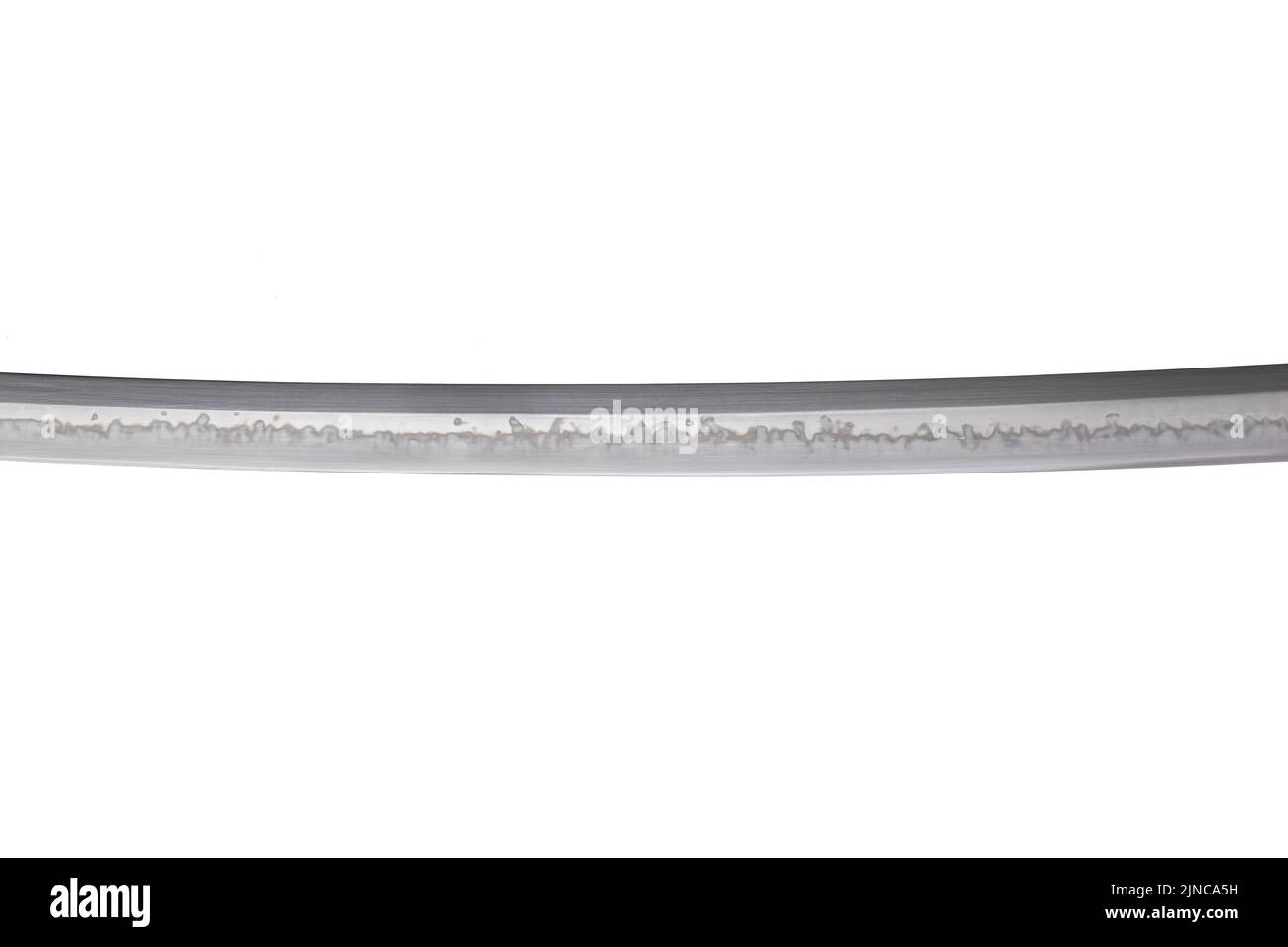 Japanese sword blade (made in China) on white background. Soft focus ...