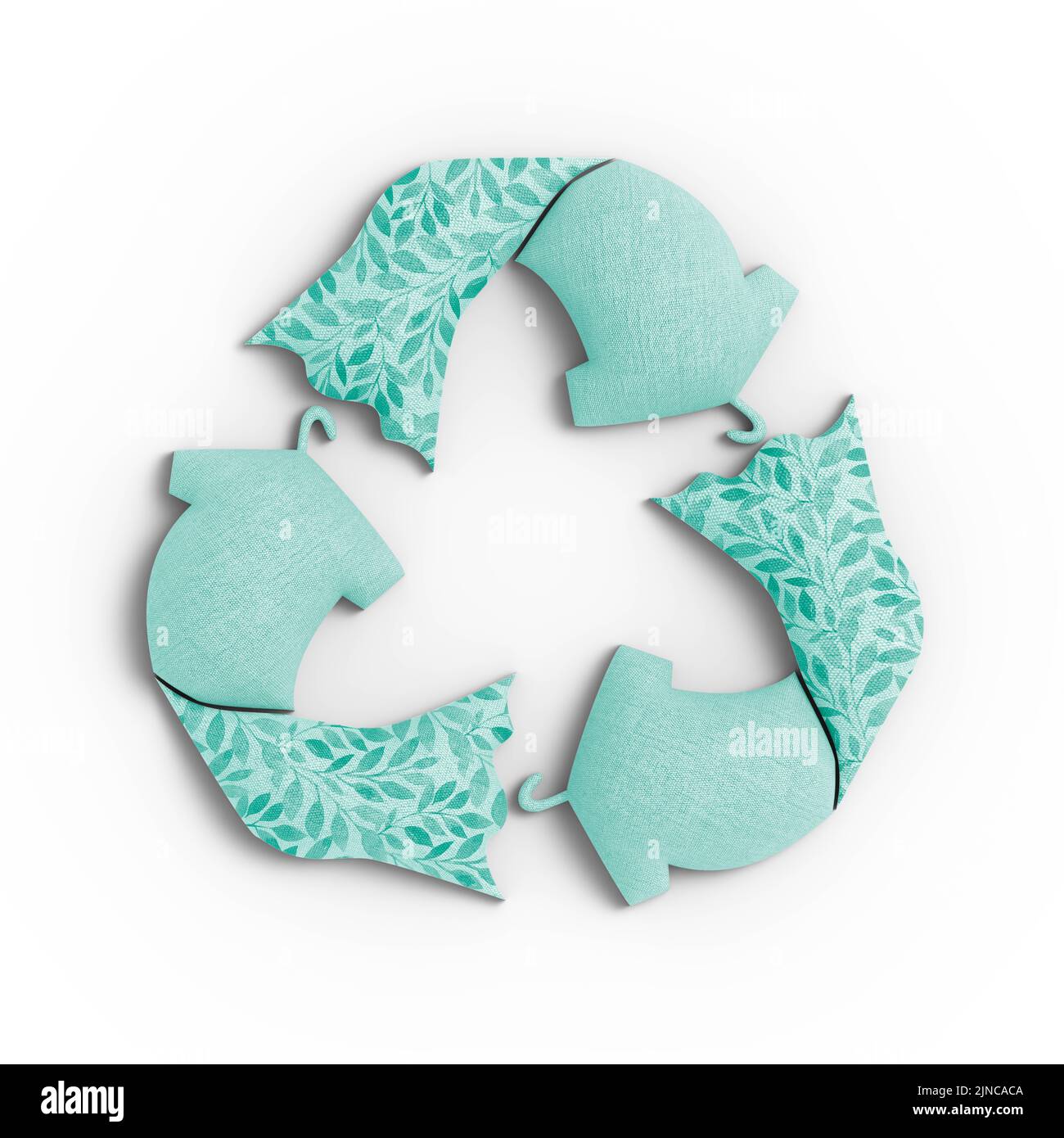 Recycle textiles, recycle symbol made with recycled fabric, reduce ...