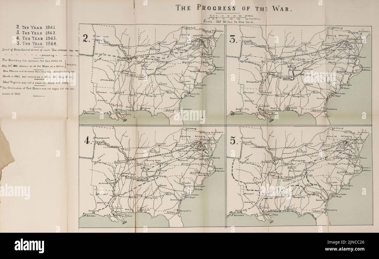 The American Civil War-maps Stock Photo - Alamy