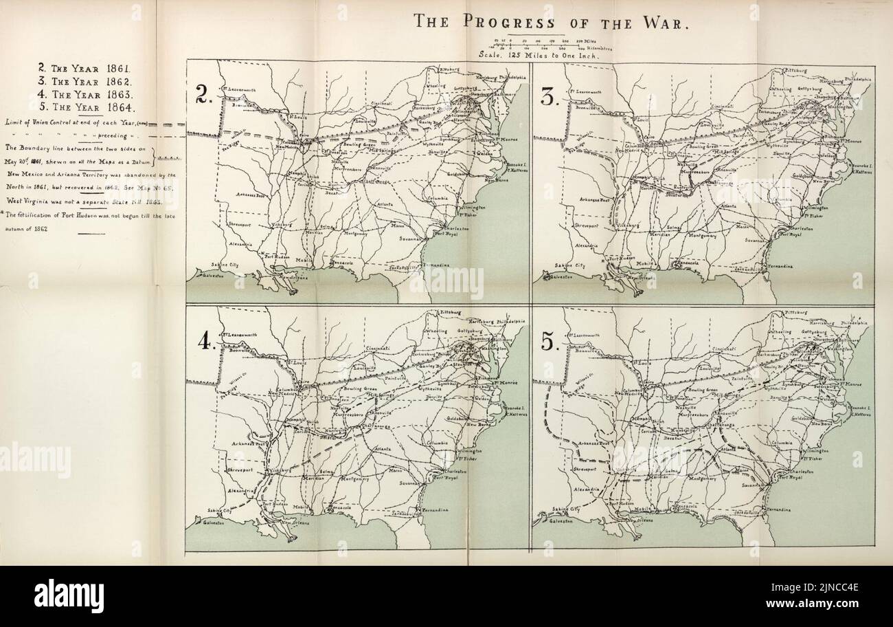 The American Civil War-maps Stock Photo - Alamy