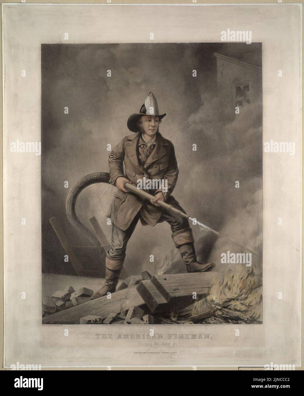 The American fireman- facing the enemy Stock Photo - Alamy