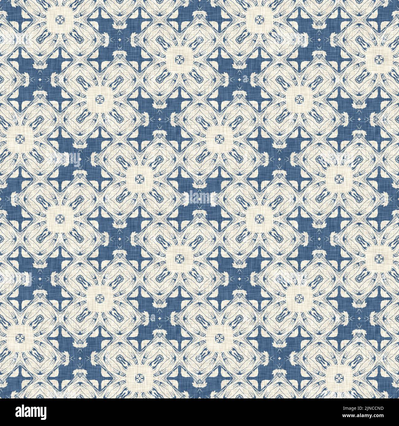 French blue quilt printed fabric pattern for shabby chic home decor ...