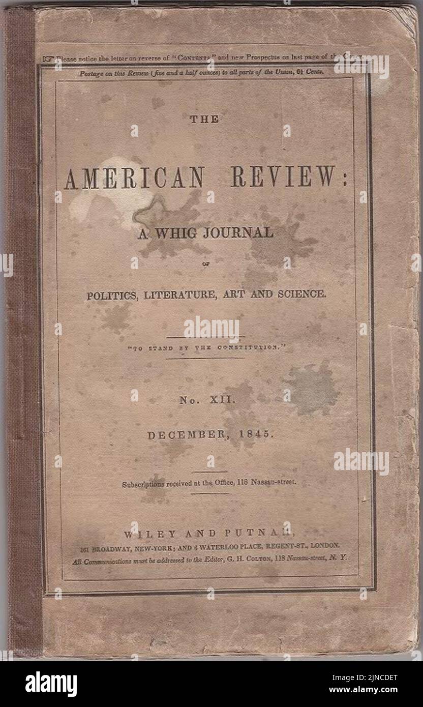 The American Review December, 1845 Poe Stock Photo - Alamy