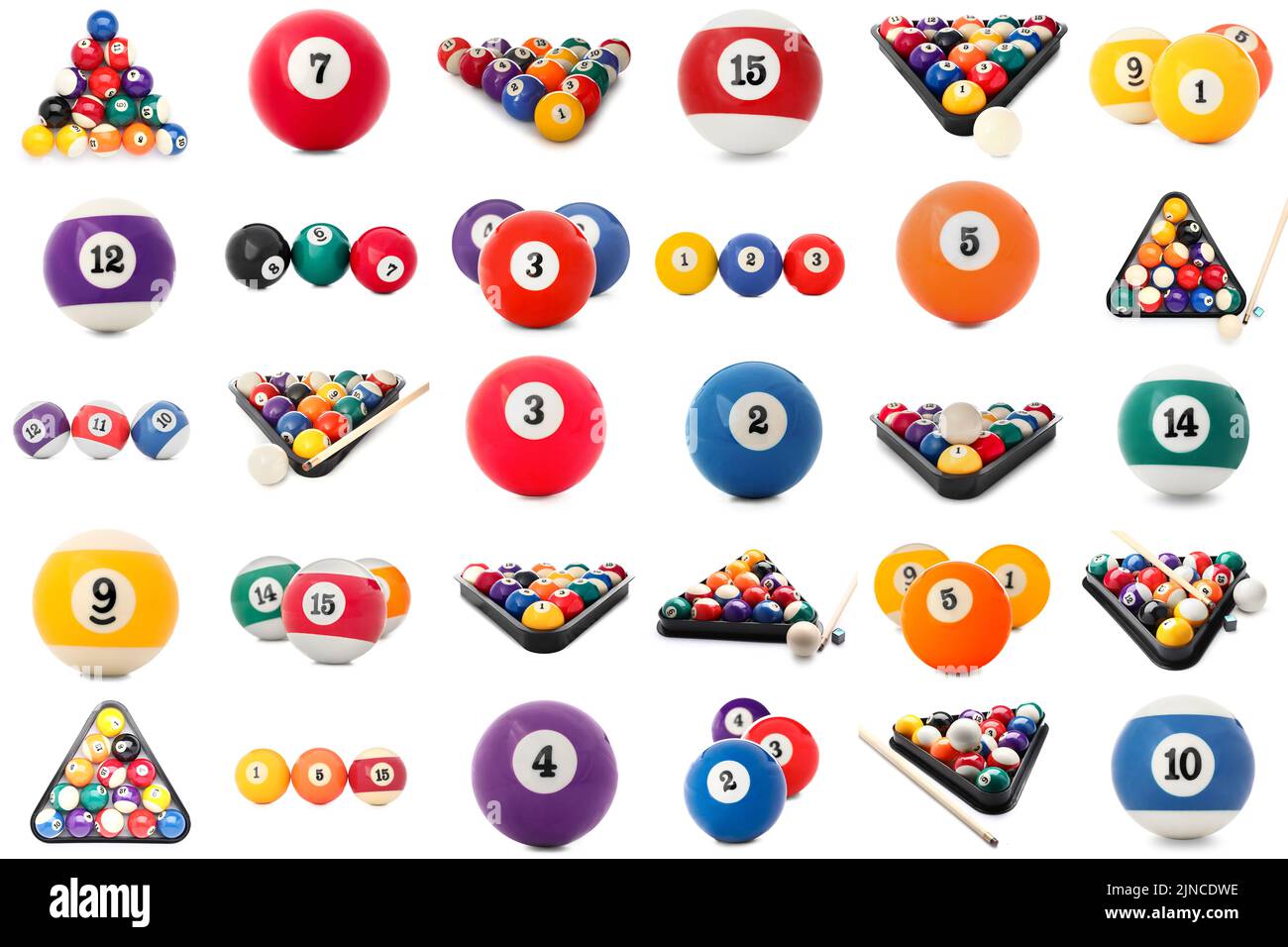 Billiard pool balls set Cut Out Stock Images & Pictures - Alamy