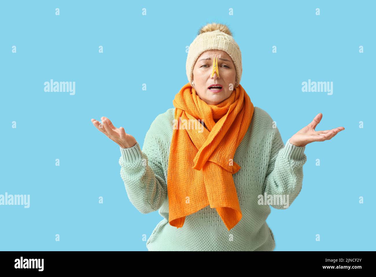 Mature woman stressed creative hi-res stock photography and images - Alamy