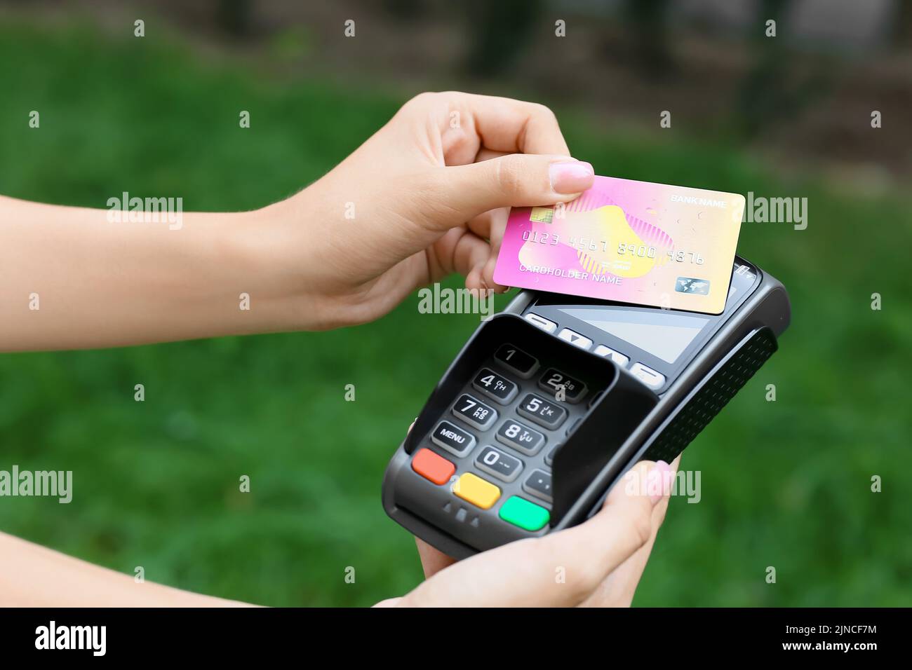Payment credit card via terminal hi-res stock photography and images ...