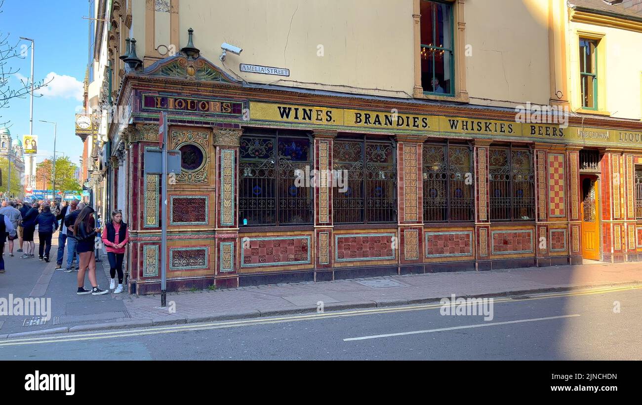 Famous Crown Bar in Belfast - BELFAST, UK - APRIL 25, 2022 Stock Photo ...