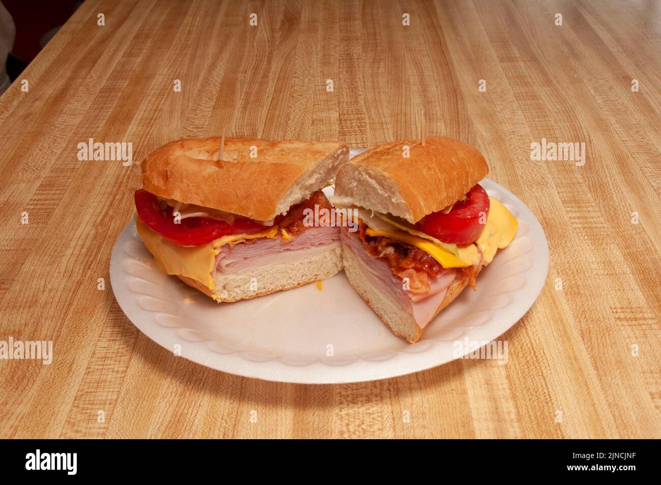 Traditional and authentic American dish known a the club sub Stock ...
