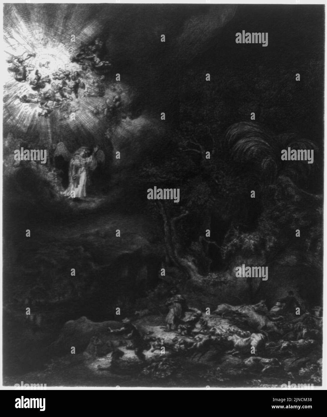 The angel appearing to the shepherds Stock Photo - Alamy