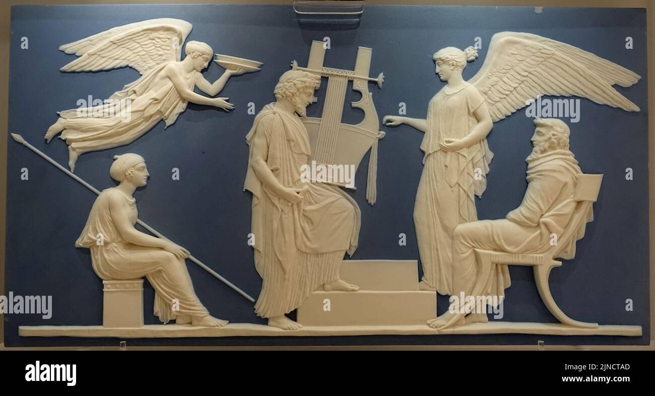 The Apotheosis of Homer, John Flaxman, 1779-1780, solid pale blue ...