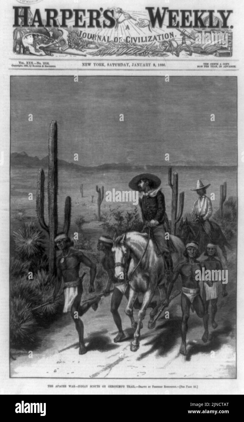 The Apache war-Indian scouts on Geronimo's trail - Remington Stock ...
