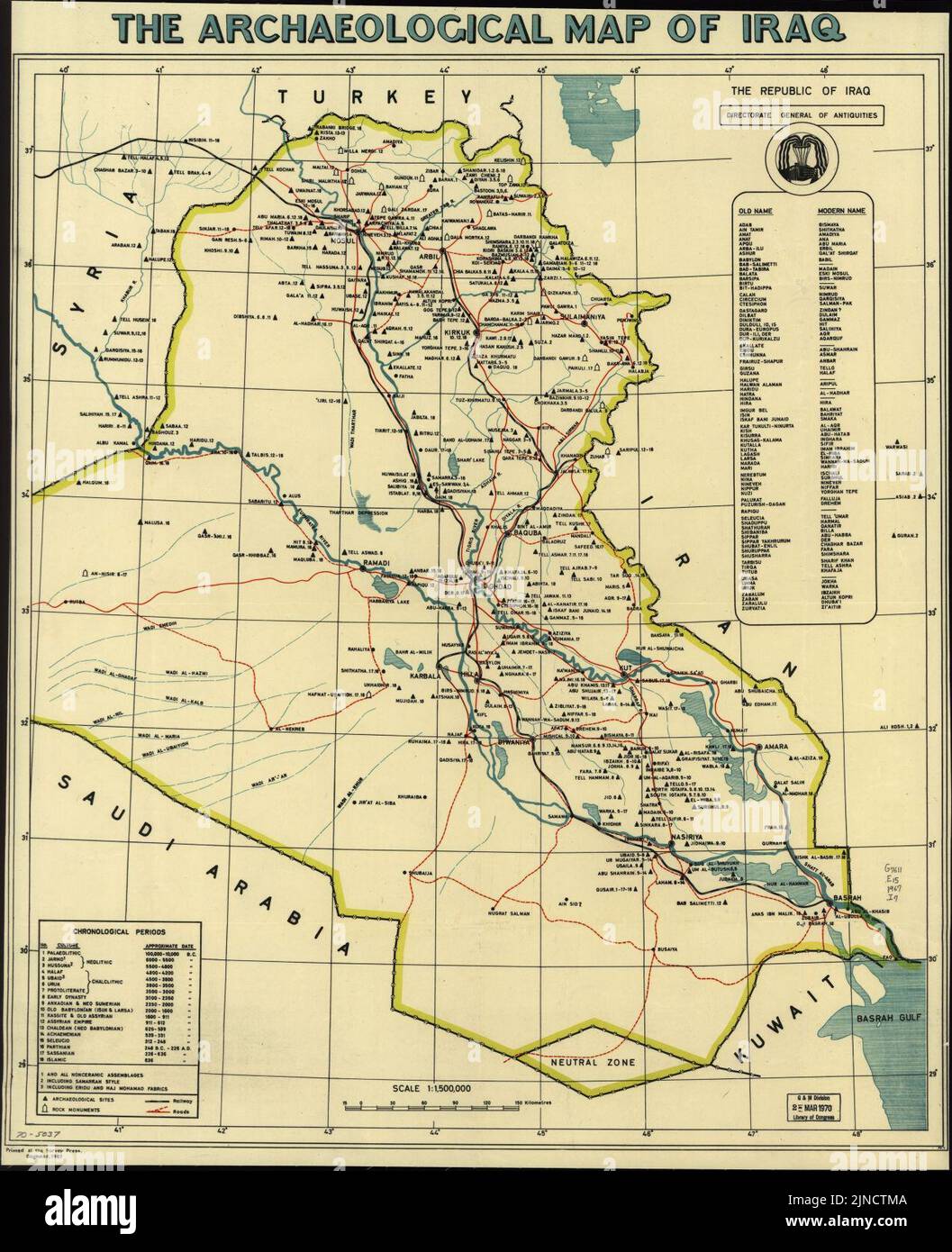 The archaeological map of Iraq Stock Photo - Alamy