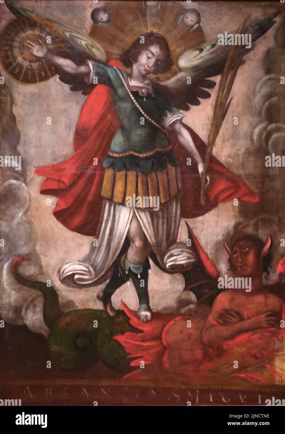 The Archangel Michael Victorious over Satan, 18th century, Peru Stock ...