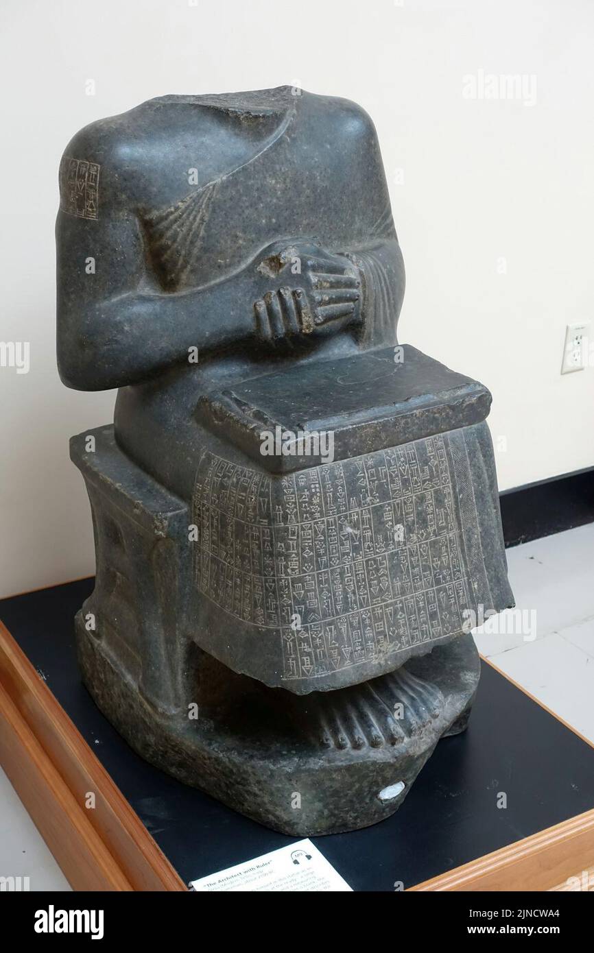 The Architect with a Ruler, copy of original in the Louvre, Girsu ...