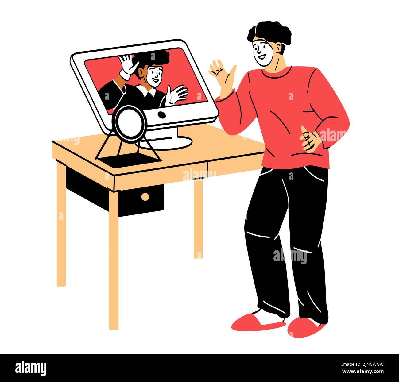 Online lesson guy student Stock Vector Images - Alamy