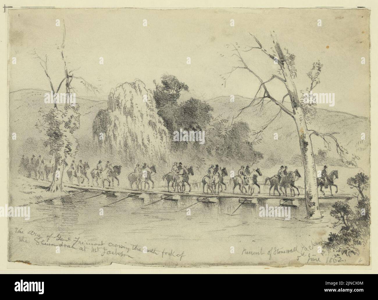 The army of General Fremont crossing the north fork of the Shenandoah ...