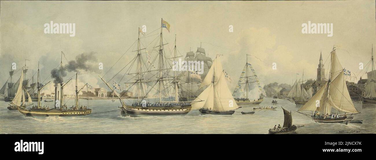 The arrival of His Majesty George the Fourth at Gravesend, after having ...